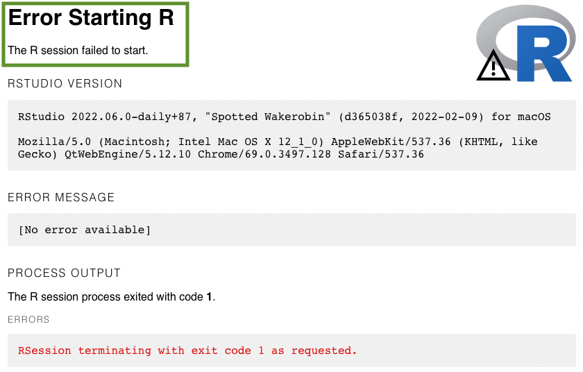 Title and message missing on "Error Starting R" page (Electron desktop) · Issue #10554 · rstudio ...