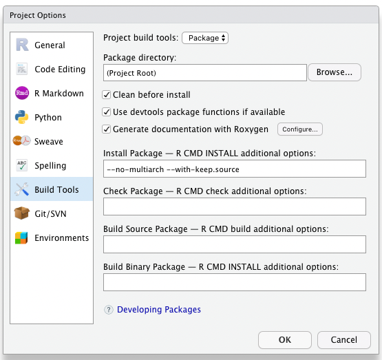 Project Build Tools Preferences Pane showing &mdash literal text in ...