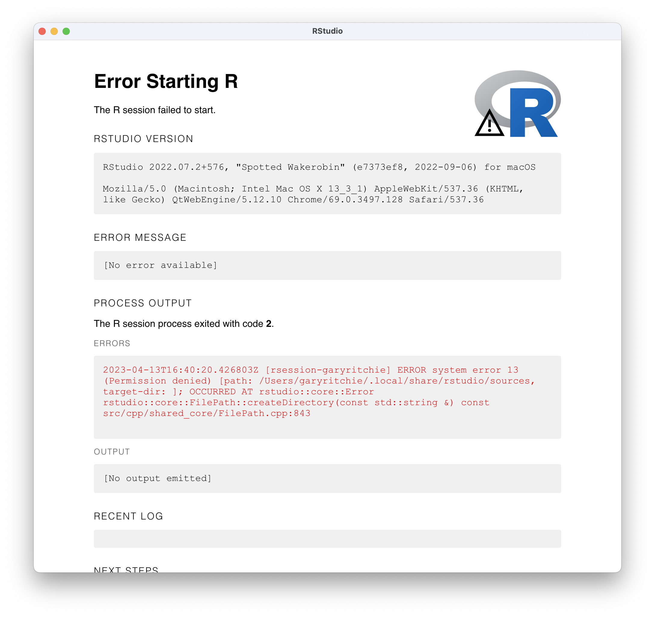 Poor experience starting RStudio desktop if user-state folder inaccessible · Issue #12988 ...