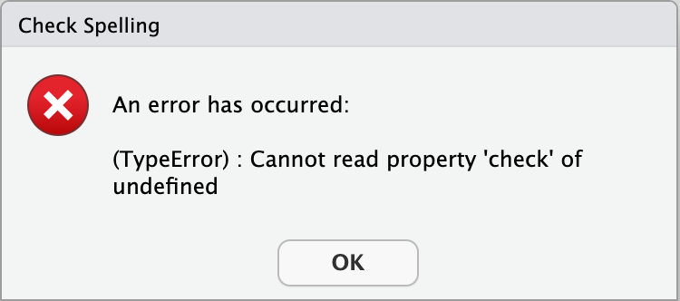 Check Spelling with real-time spellcheck off throws error · Issue #7057 ...