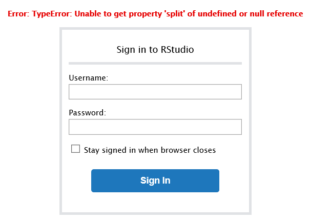 Sign-in page error with IE11 (Error: TypeError: Unable to get property 'split' of undefined or ...