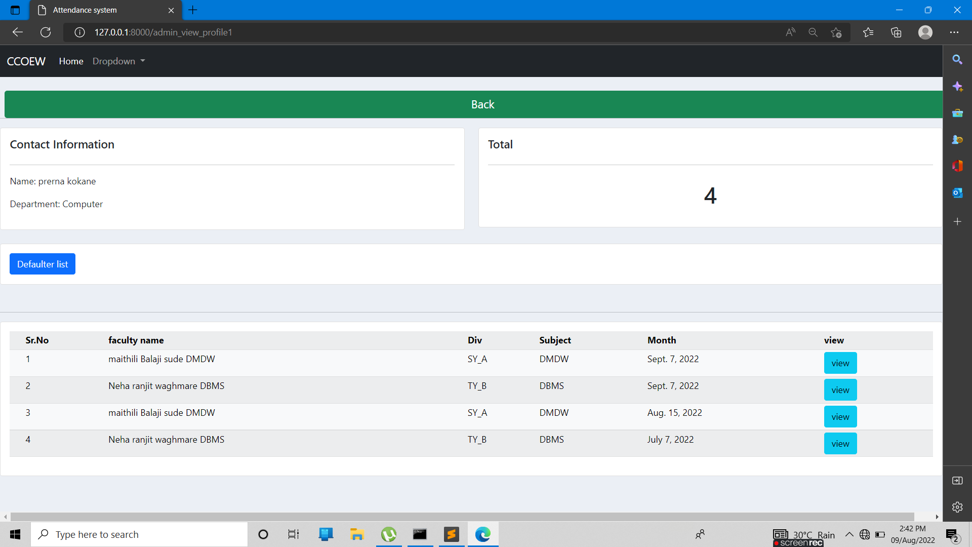 GitHub - Neha1210/College-Attendance_System: This was a In-House Full ...