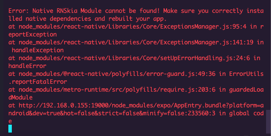 While running in Expo: Error: Native RNSkia Module cannot be found! · Issue #478 · Shopify/react ...