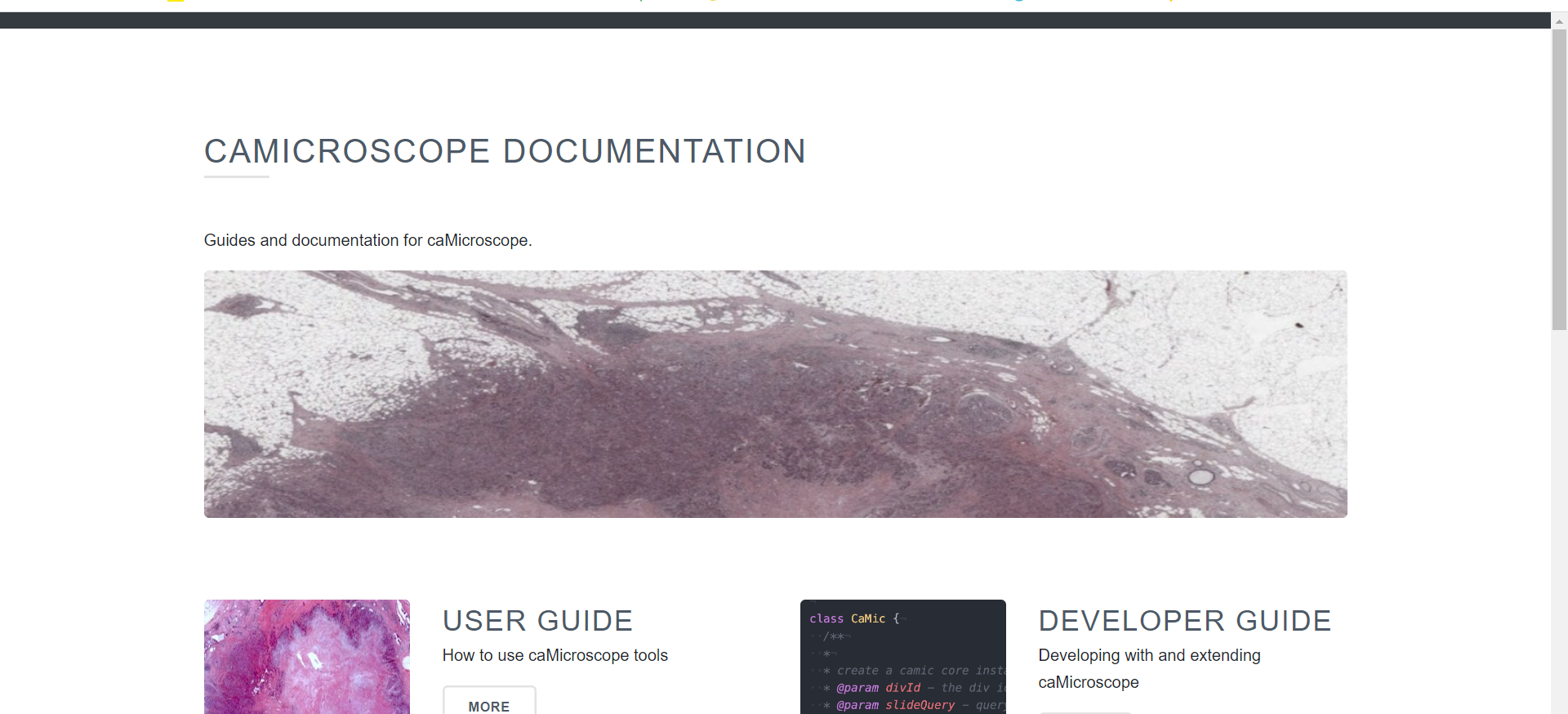 Navbar not displaying in documentation page · Issue #583 · camicroscope ...