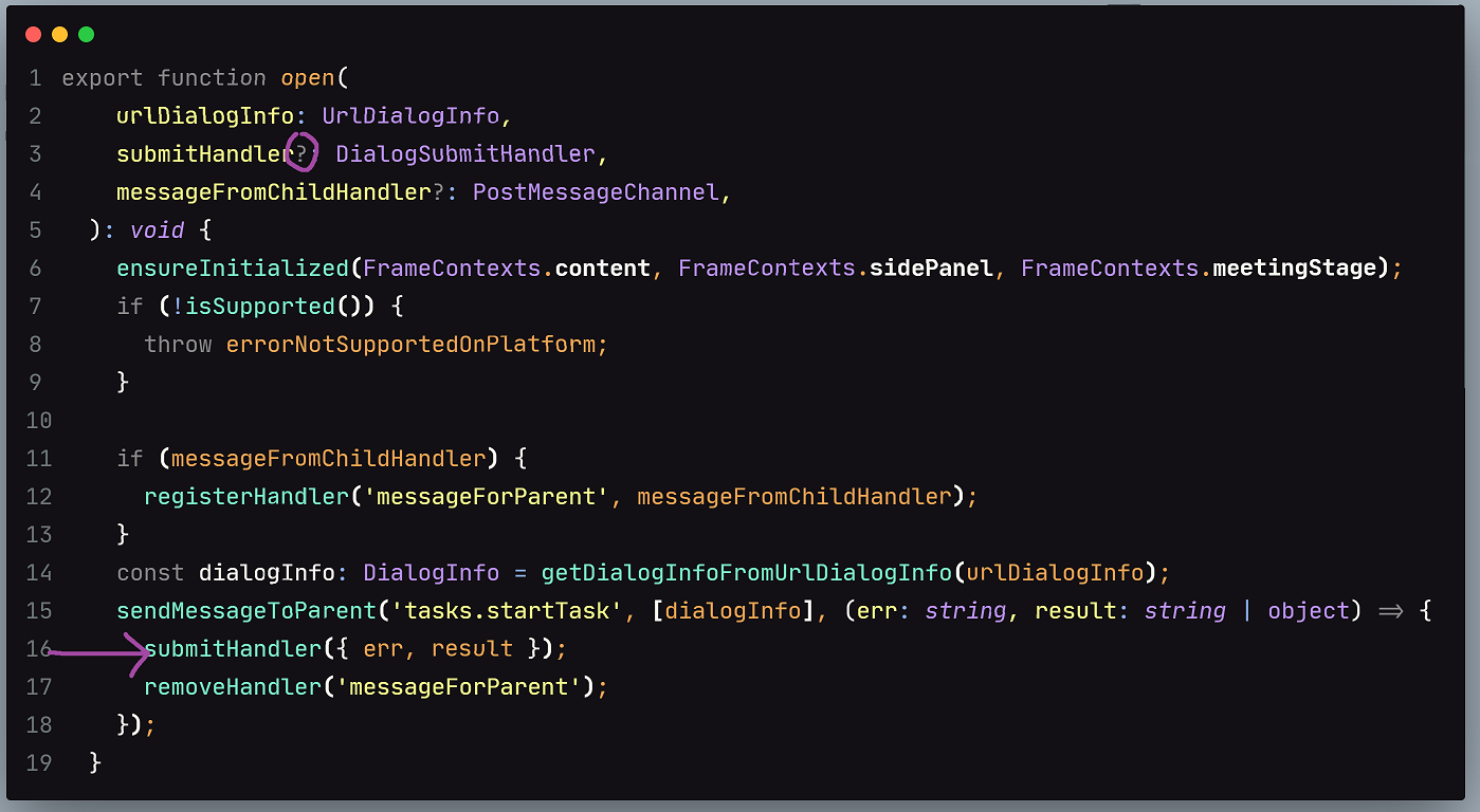 optional submitHandler in dialog.open not checked before use · Issue ...