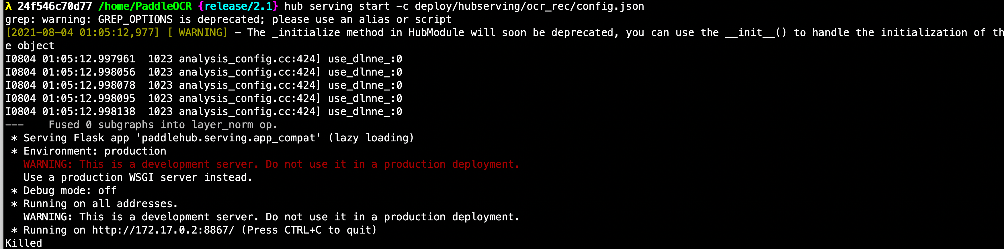 docker 部署两个服务报错 · Issue #1333 · PaddlePaddle/Serving · GitHub