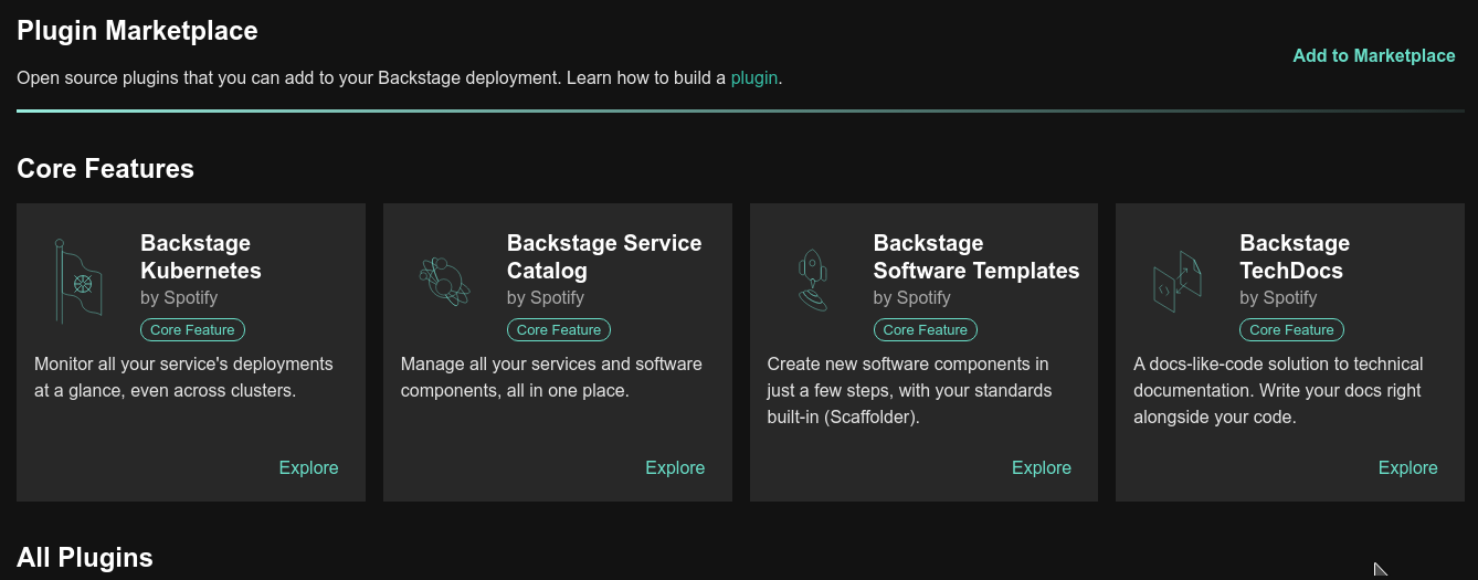 Plugins Page Update: Add core features · Issue #4897 · backstage ...