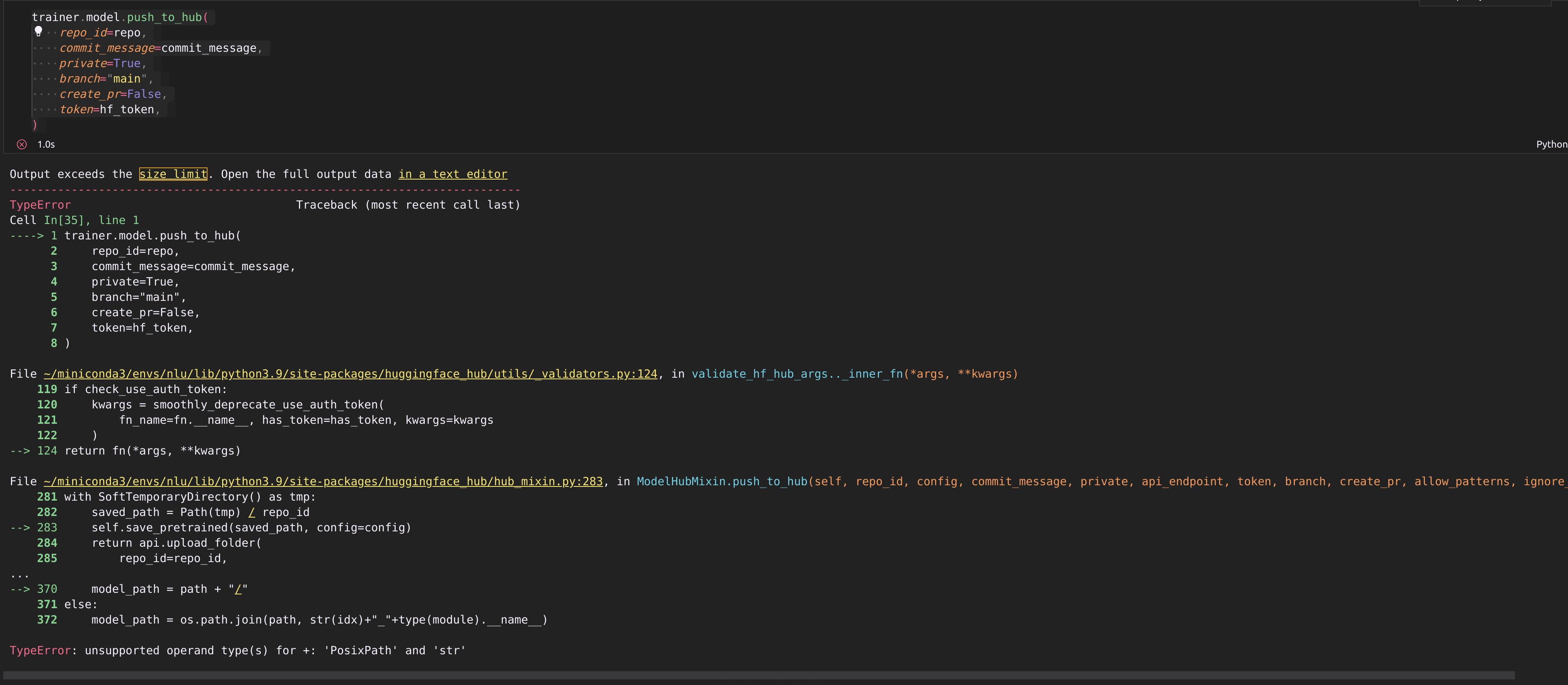 push_to_hub fails due to passing wrong number of positional arguments · Issue #290 · huggingface ...