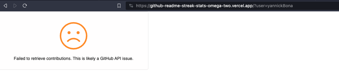 Streak Not Showing After Vercel Hosting Failed To Retrieve Contributions This Is Likely A 9177