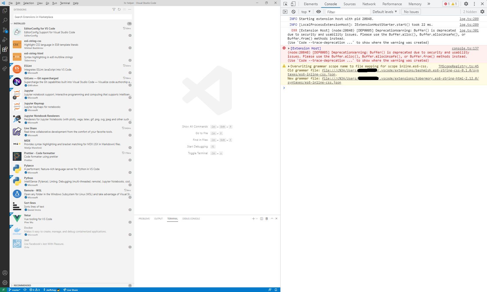 Terminal tab is blank on Windows 10 · Issue #138169 · microsoft/vscode ...