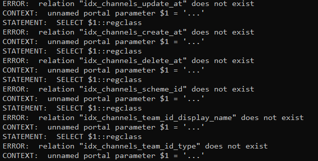 Database query errors on startup · Issue #20222 · mattermost/mattermost · GitHub
