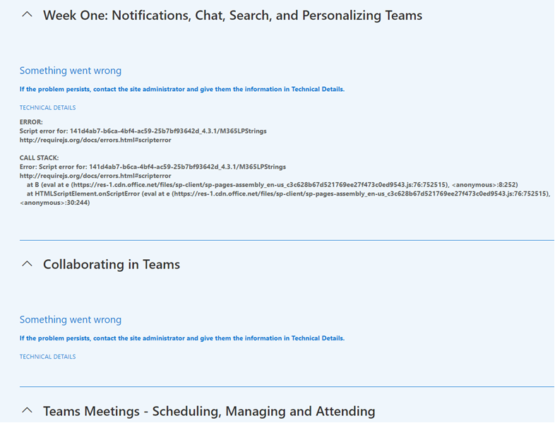 M365 Learning Pathways Configuration Issue · Issue #749 · pnp/custom ...