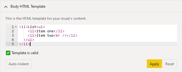 [ENHANCEMENT] - A button to allow for auto formatting · Issue #19 · dm-p/powerbi-visuals-html ...