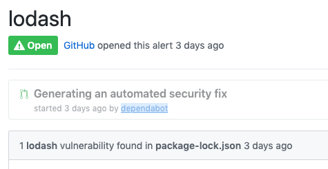 dependabot stuck trying to create automated security fix · Issue #578 · dependabot/feedback · GitHub