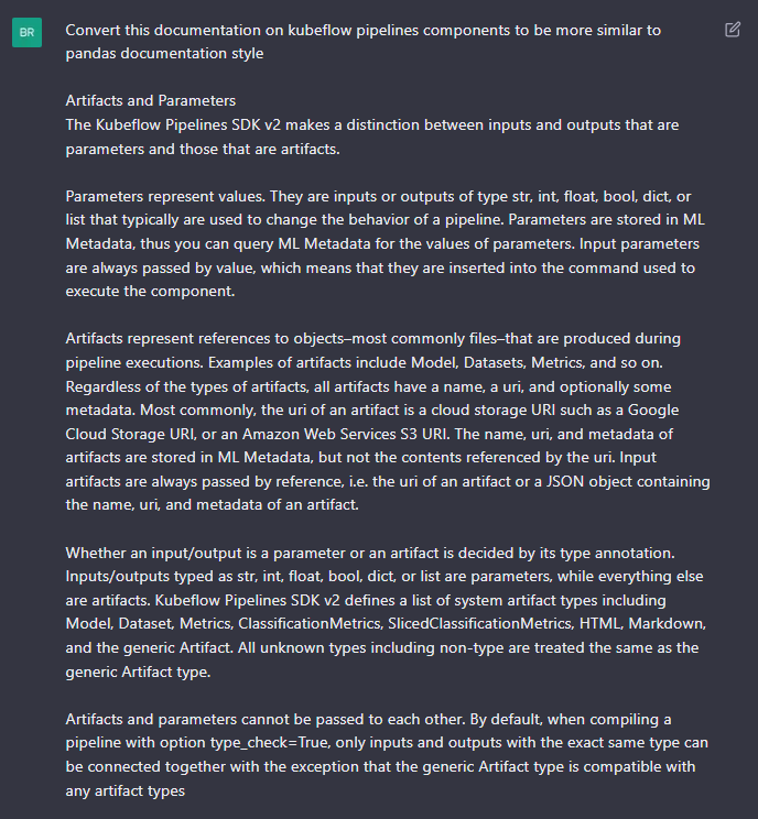 Improve readability of "v2 Component I/O" page · Issue #3439 · kubeflow/website · GitHub