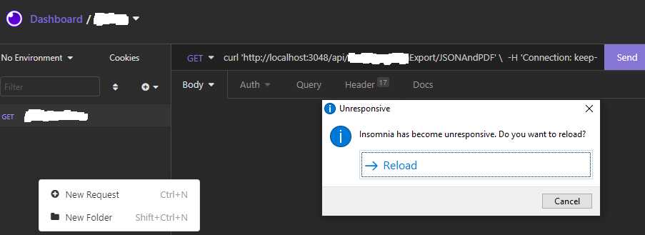 Unusable after pasting large curl command · Issue #3915 · Kong/insomnia · GitHub