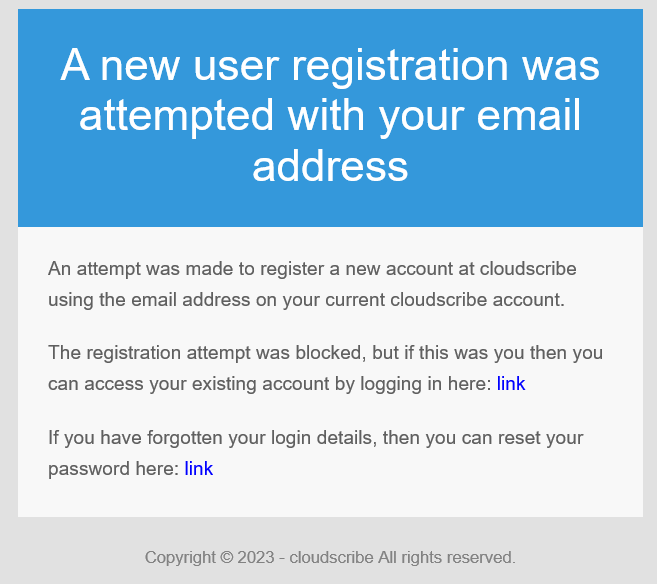 A new user registration was attempted - possible glitch with messaging when approval required ...