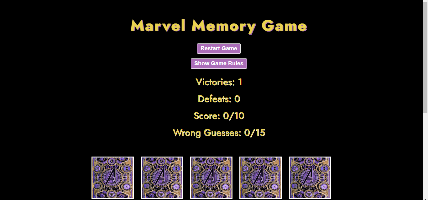 GitHub - KuvashneeNaidoo/marvel-memory-game: Marvel Memory Game