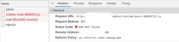 strapi index page works, /admin is blank (vendor.dll.js and main.js not found) · Issue #3377 ...