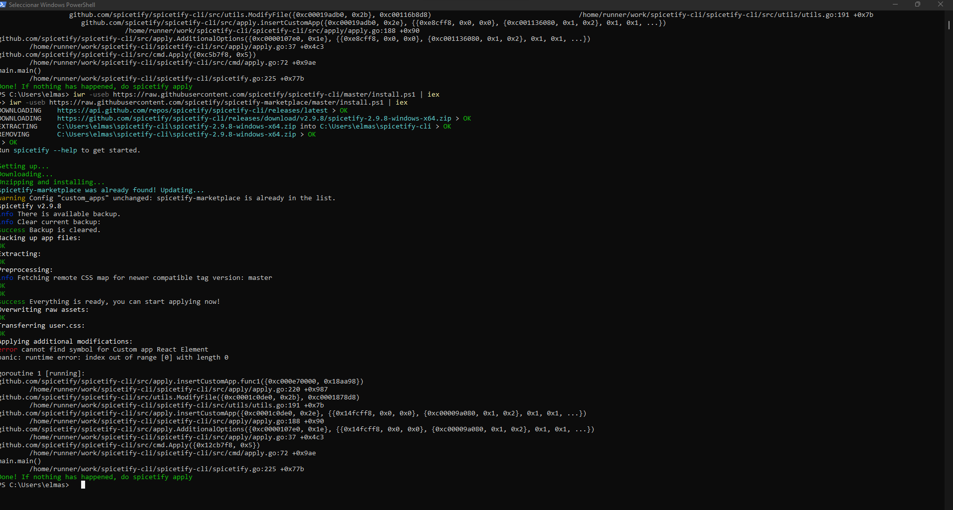 i cant downloand spicetify · Issue #190 · spicetify/marketplace · GitHub