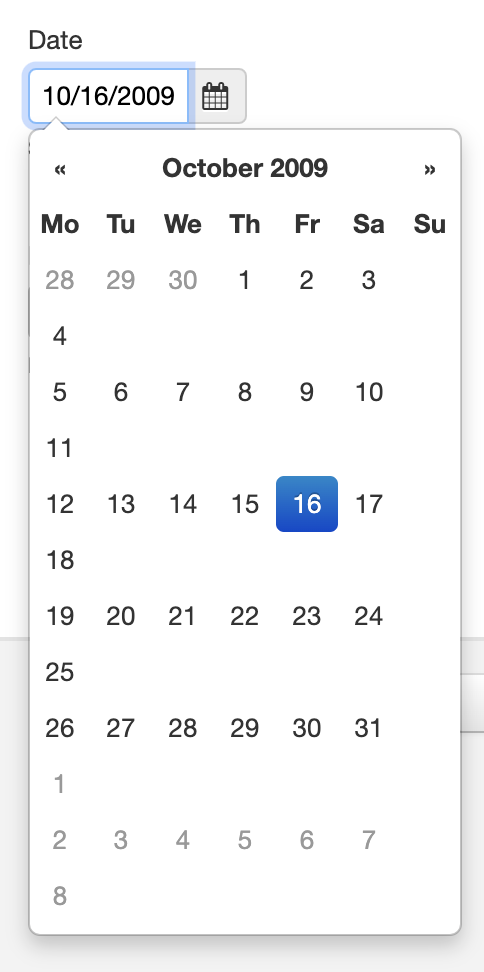 Date picker: option to select week start day · Issue #5334 · orbeon/orbeon-forms · GitHub