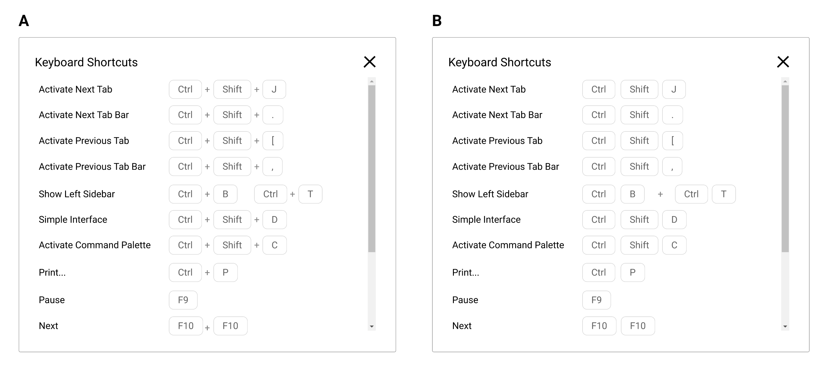 Show a concise summary of keyboard shortcuts when a user hits the "h ...