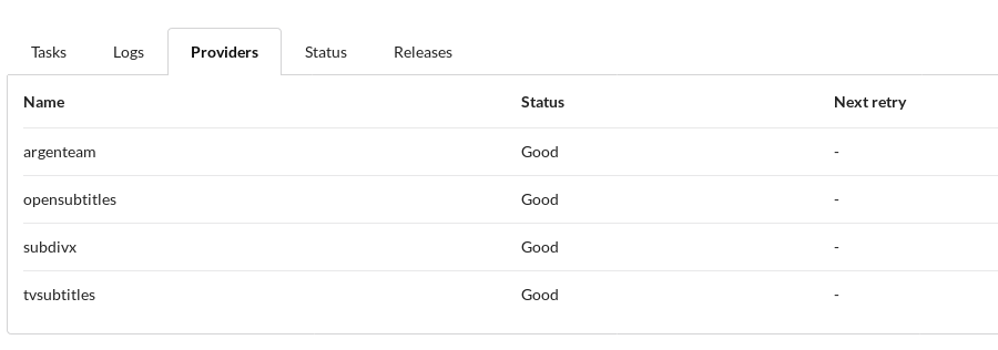 Settings / Providers / Status is not working · Issue #582 · morpheus65535/bazarr · GitHub