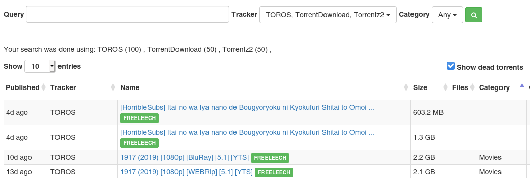 Toros Missing Categories · Issue 7783 · Jackettjackett · Github