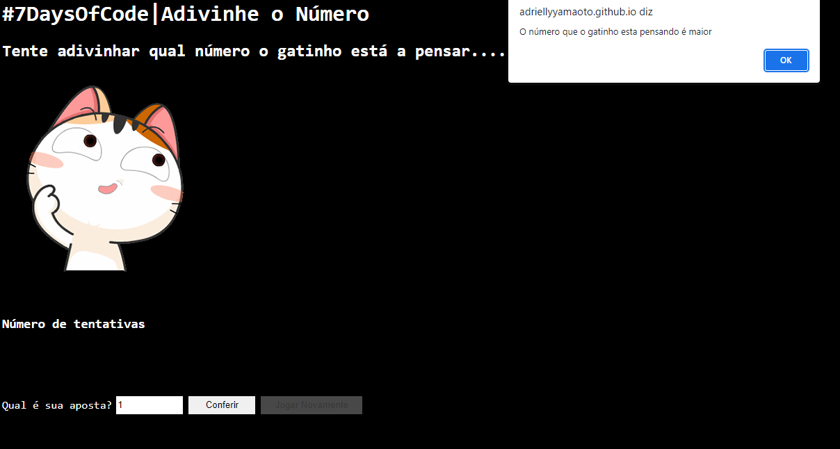 GitHub - AdriellYYamaoto/Adivinhe-o-numero: Projeto criado no #7DaysOfCode da Alura