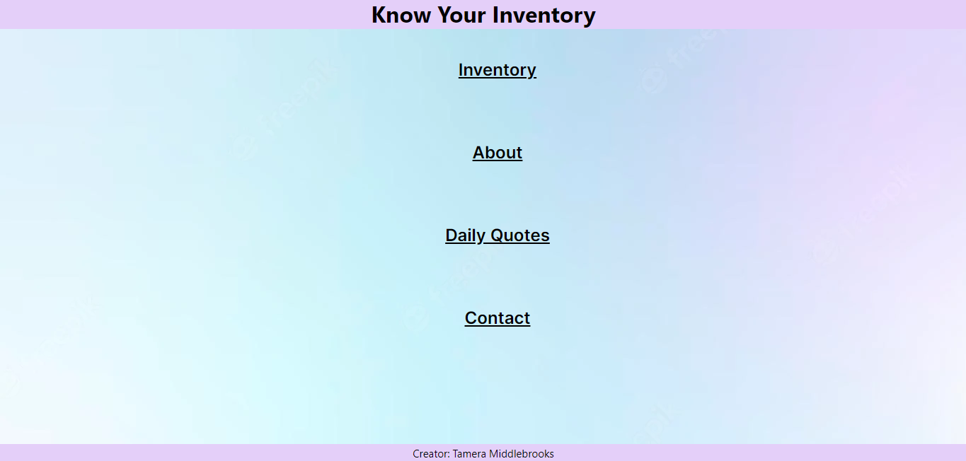 GitHub - tameramiddlebrooks/Inventory-App: Know Your Inventory: A react ...