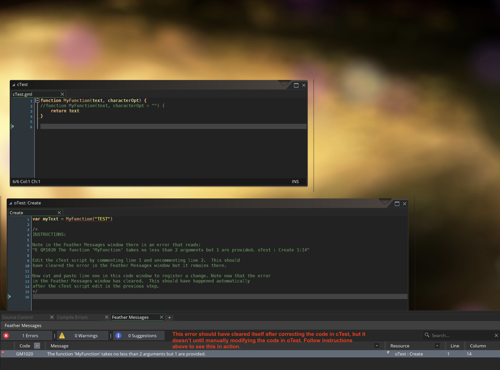 Feather: Does not always reparse after certain code edits · Issue #1689 · YoYoGames/GameMaker ...