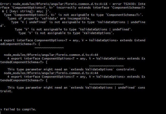 Interface Componentoptions Incorrectly Extends Interface Componentschema And Key String
