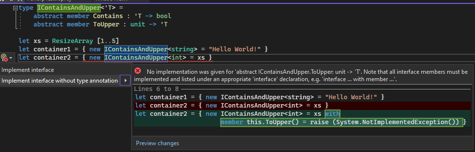 Object expressions implemented by a value · Issue #1245 · fsharp/fslang-suggestions · GitHub