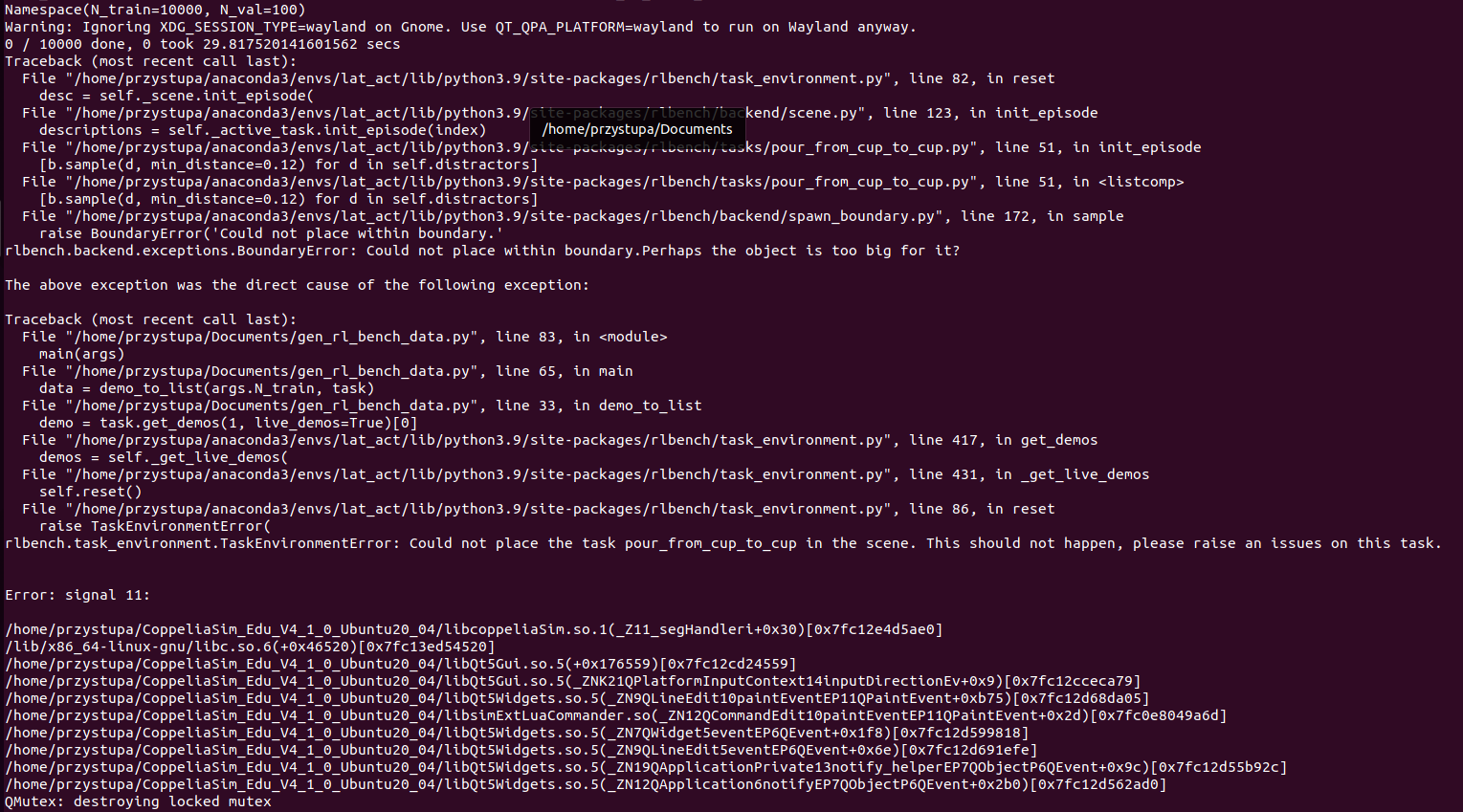 Error Running Pour from Cup to Cup task for data collection · Issue #153 · stepjam/RLBench · GitHub