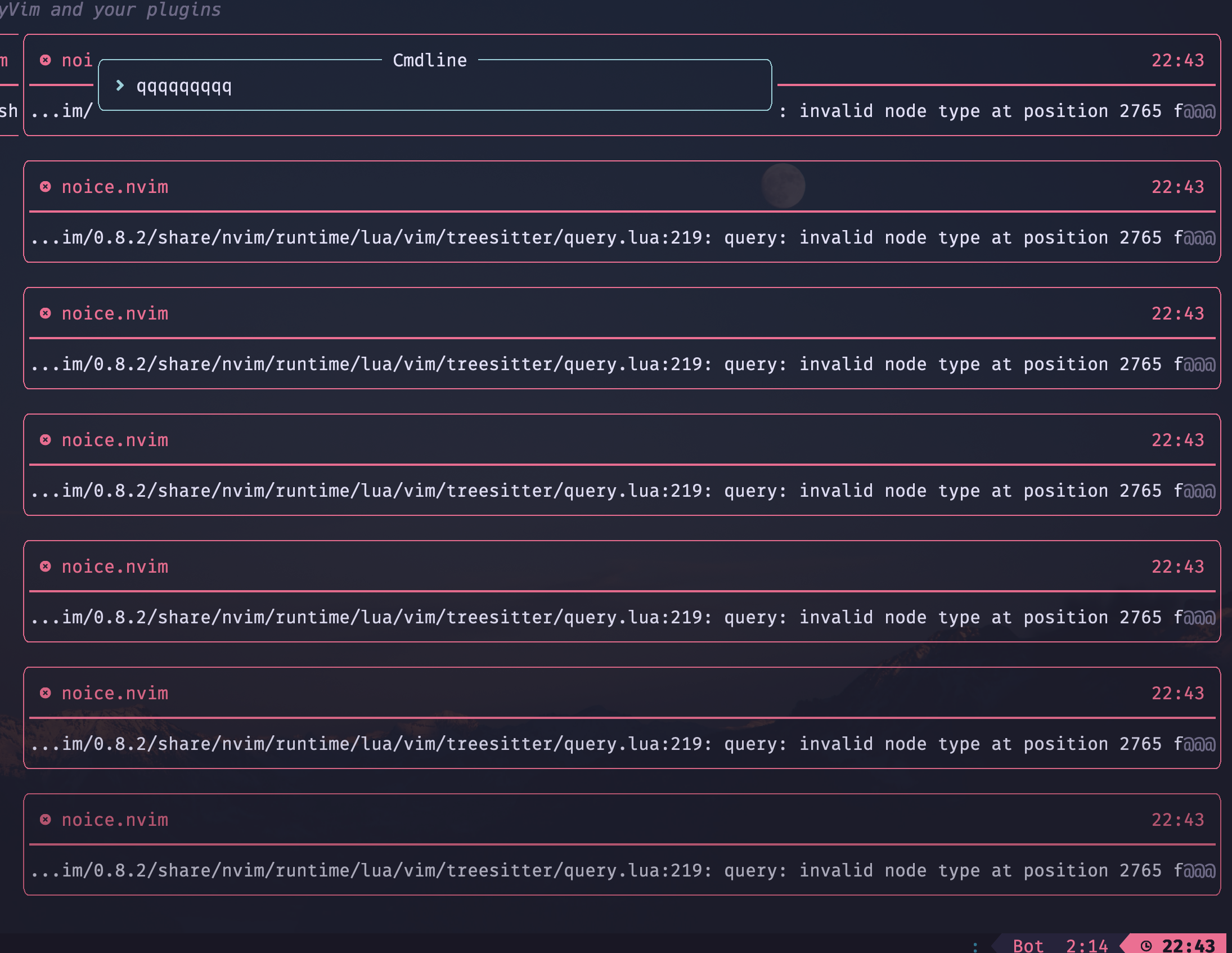 bug: Treesitter error evrytime I write a command · Issue #88 · LazyVim/LazyVim · GitHub