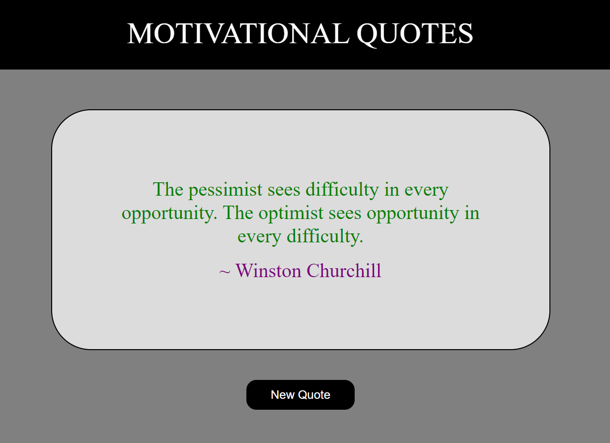 Github I Aka5hmotivational Quote Generator A Basic Javascript Based Website That Randomly