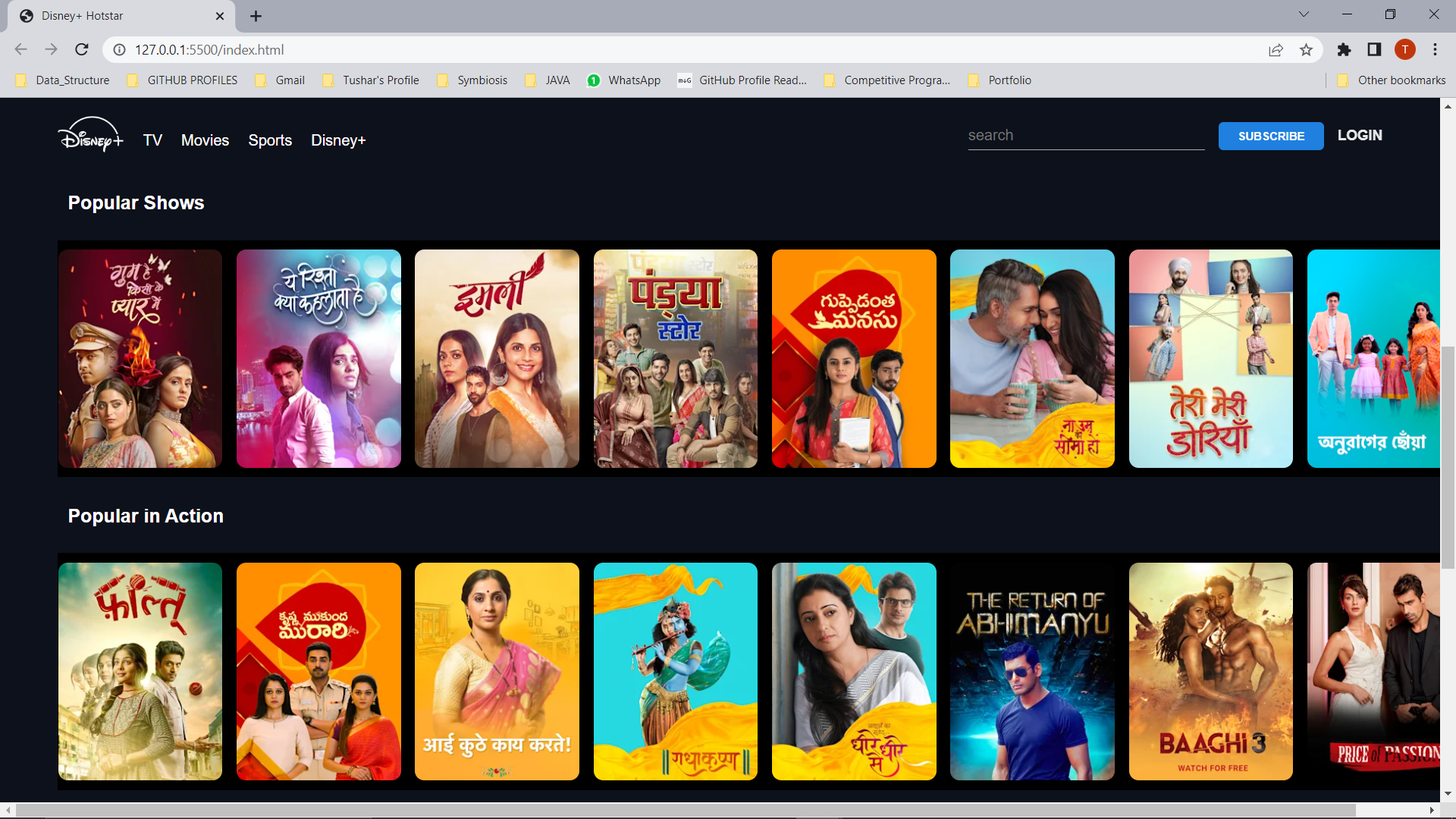 GitHub - tusharkale29/Hotstar-clone