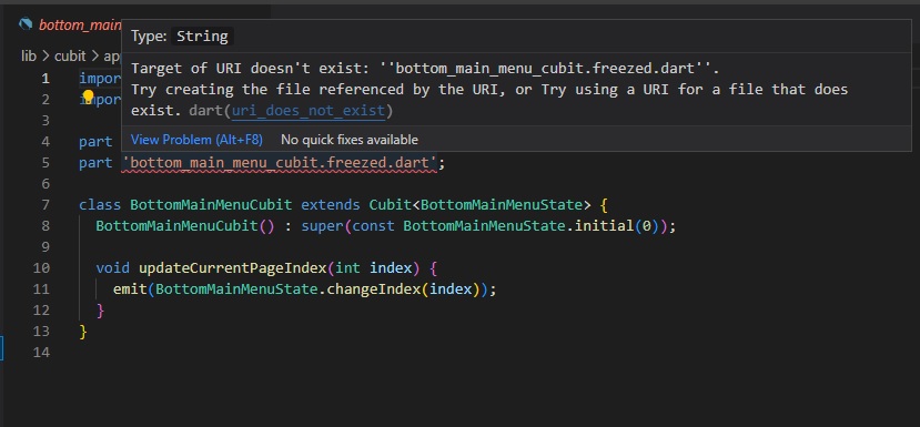 all files ended with ".freezed.dart" got an error · Issue #8 · TheAlphamerc/flutter_commun_app ...