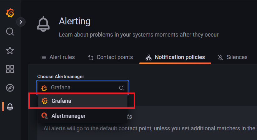 Grafana 9.3.6 - how to disable Grafana AlertManager and only show Prometheus AlertManager in ...