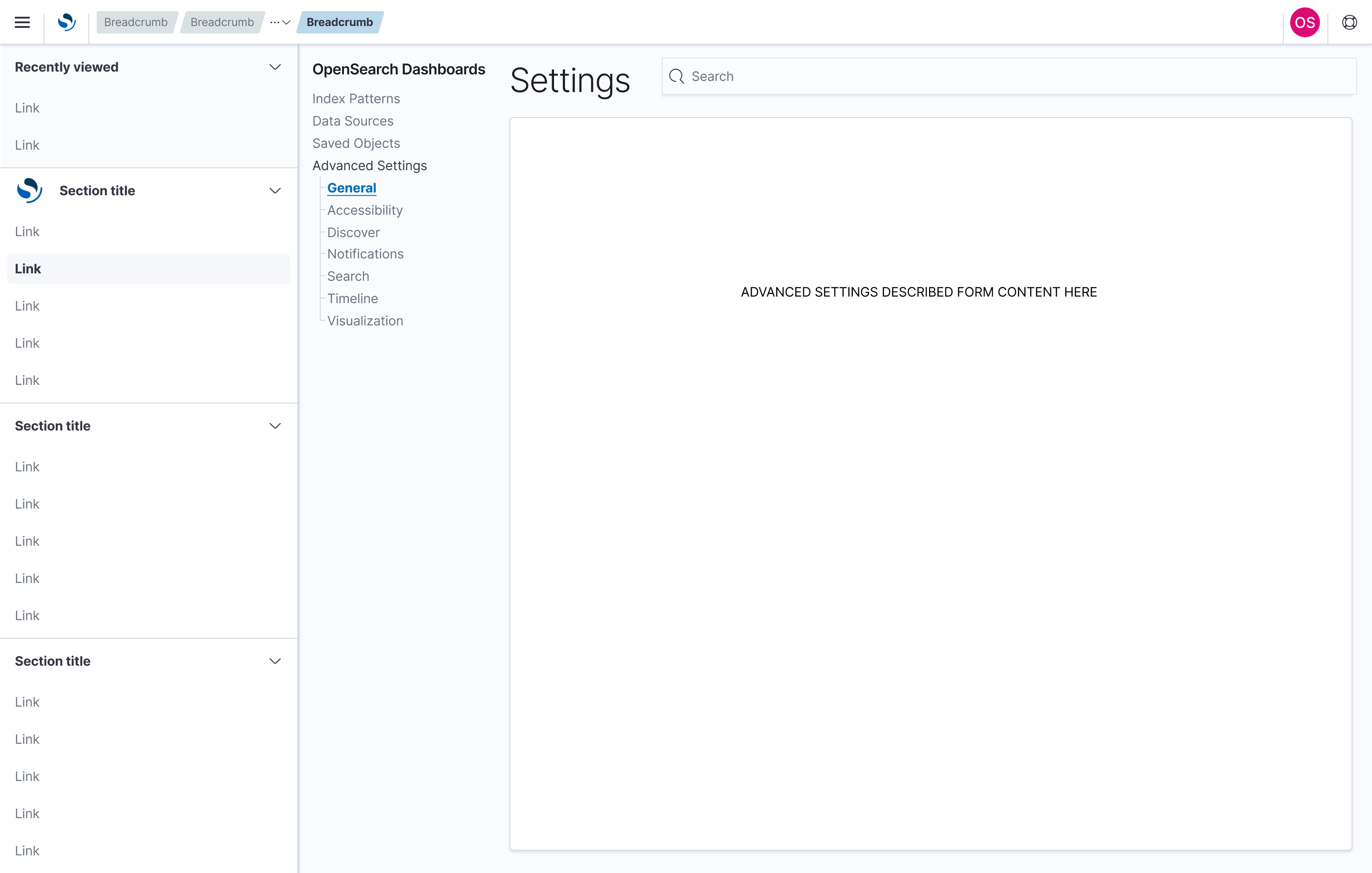 Update navigation pattern within Advanced Settings · Issue #4329 · opensearch-project/OpenSearch ...