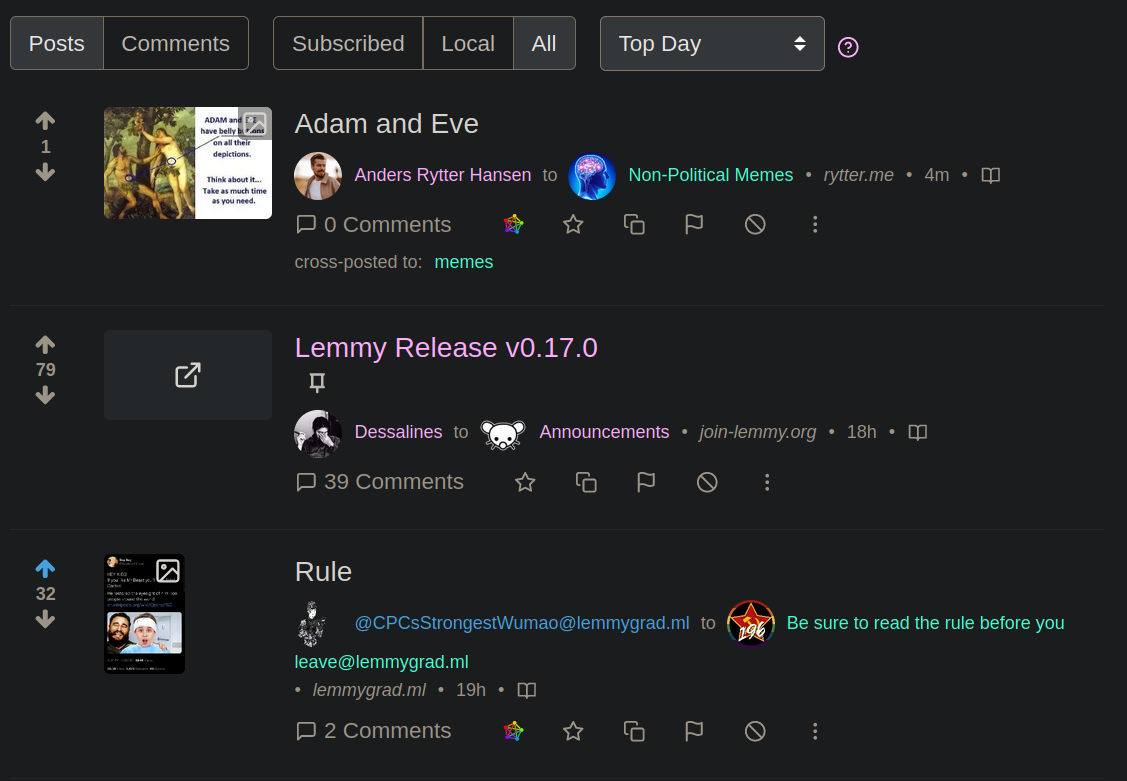 I see a post with one vote as the first one using the Top filter. · Issue #915 · LemmyNet/lemmy ...