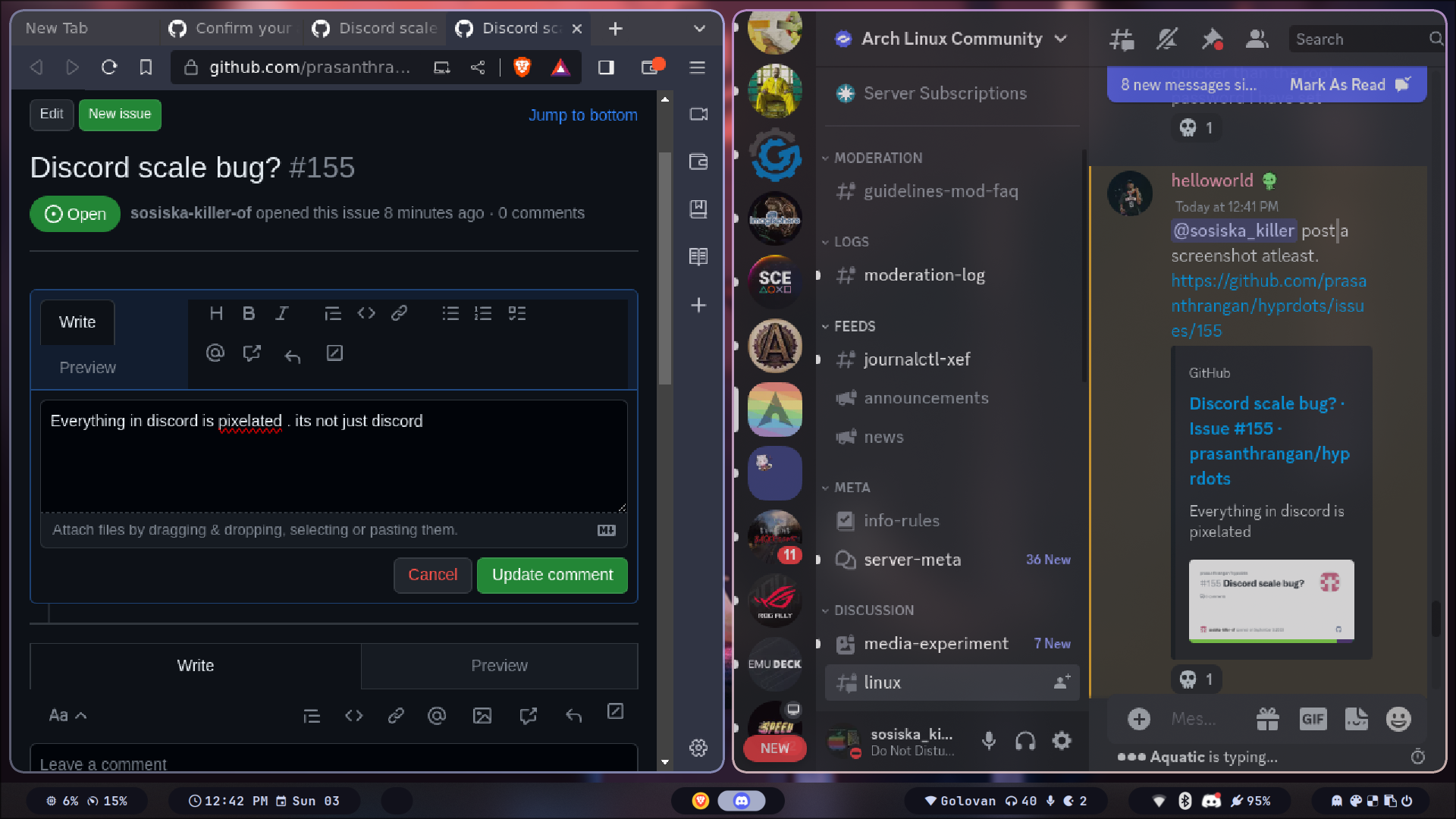 Discord scale bug? · Issue #155 · prasanthrangan/hyprdots · GitHub