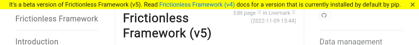 Top bar on the Frictionless Framework v5 beta docs point to main site · Issue #1294 ...