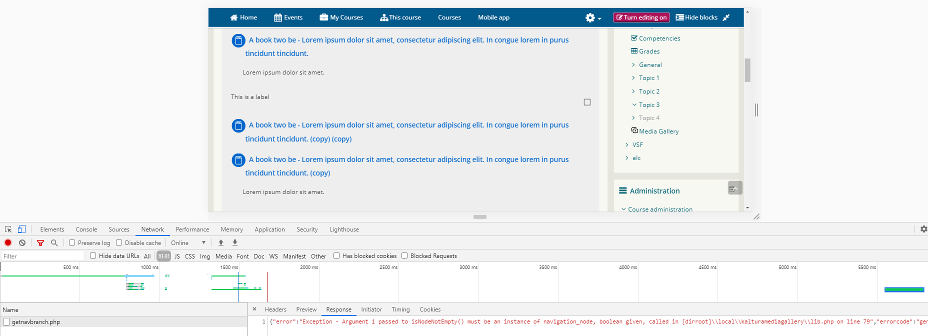 Argument 1 passed to isNodeNotEmpty() must be an instance of navigation_node, boolean given ...
