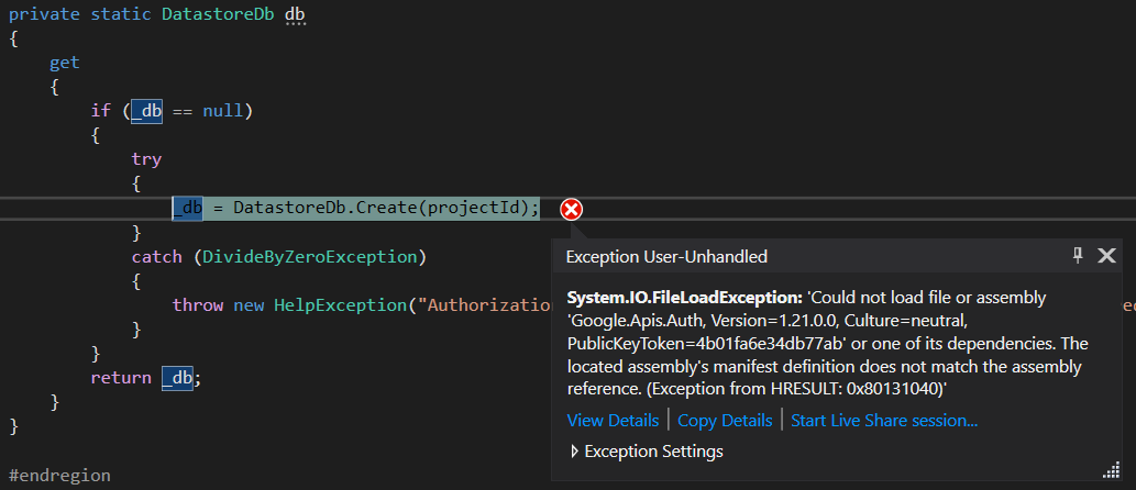 Google.Cloud.Datastore.V1 reference to Google.Apis.Auth · Issue #4415 ...