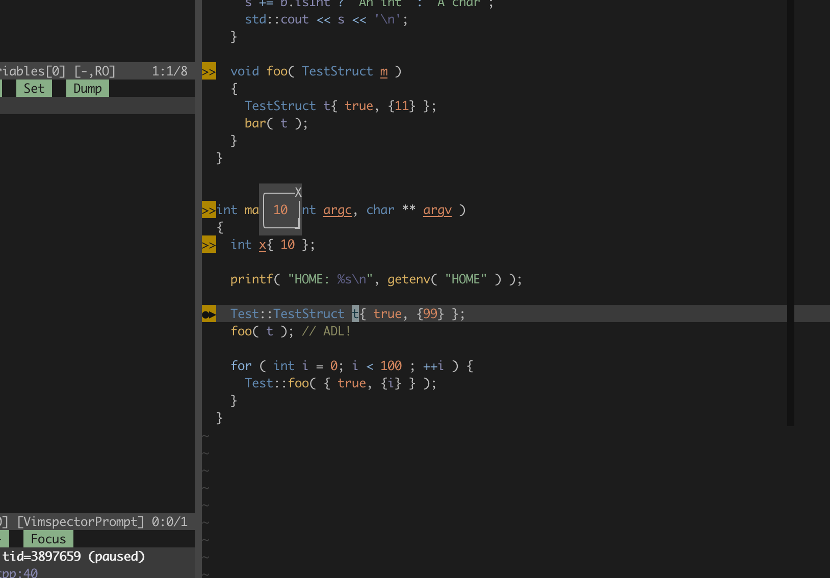 mouse hover evaluation for variables showed blank in vim but has texts in gvim · Issue #769 ...