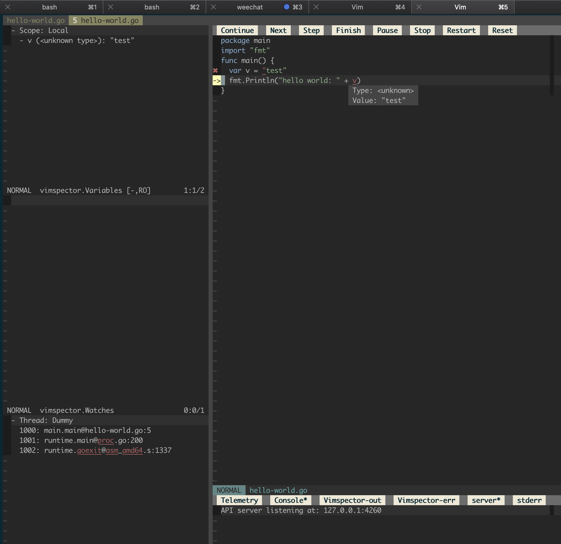 Go support via Delve · Issue #48 · puremourning/vimspector · GitHub