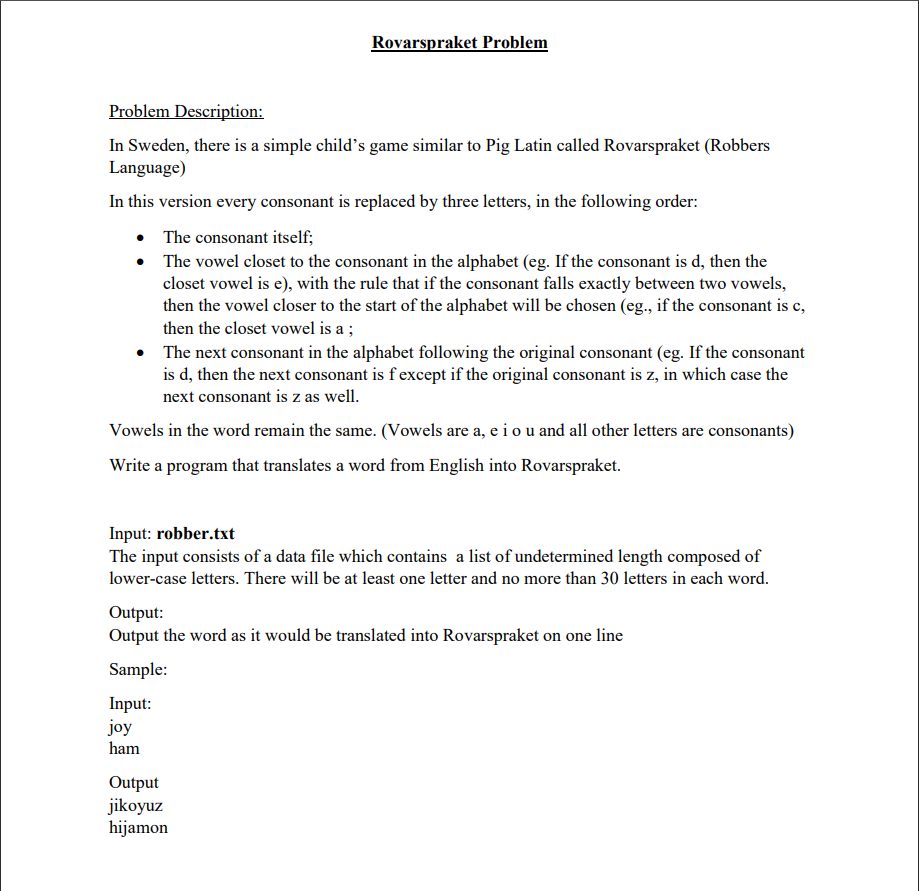 GitHub - Kiril-Spasov/RobbersLanguage: Programming challenges - 34