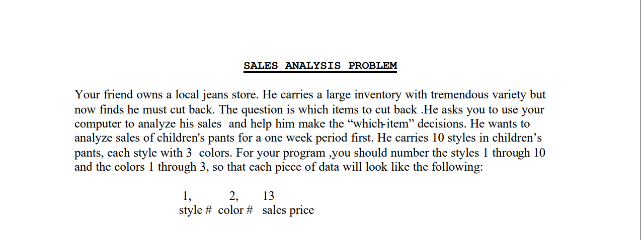 GitHub - Kiril-Spasov/SalesAnalysisProblem: Two dimensional array counters exercise.