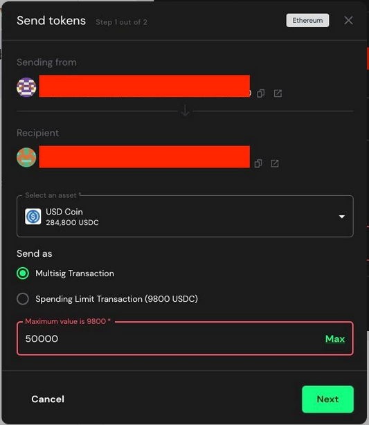 Owner with spending limit cannot spend more than the limit set even for multi-sig transactions ...